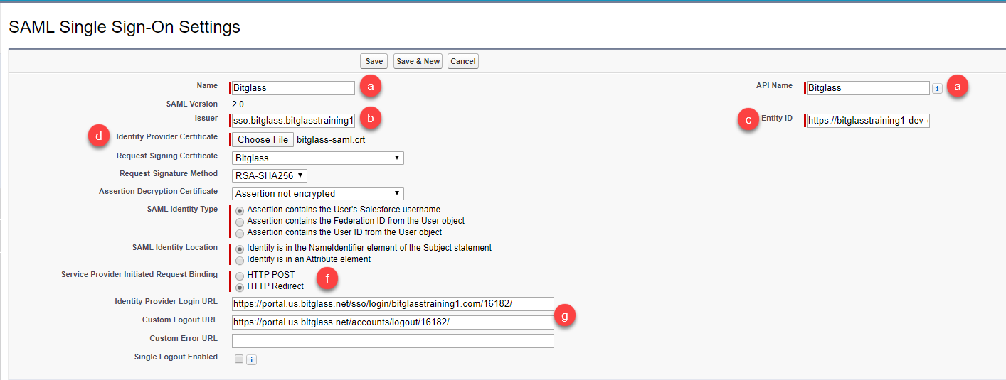 Configuring Salesforce SSO